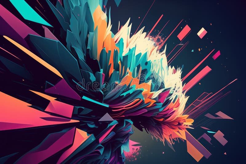 Abstract Digital Art with Glitch-inspired Designs and Distorted Shapes ...