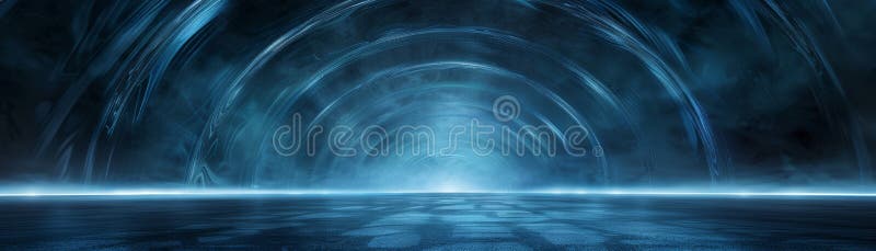 Abstract Digital Art of a Glowing Blue Portal Stock Illustration ...