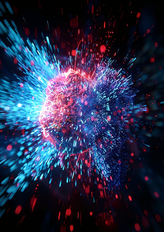 Abstract Blue Light Beam Glowing Streaks Dark Background Graphic ...