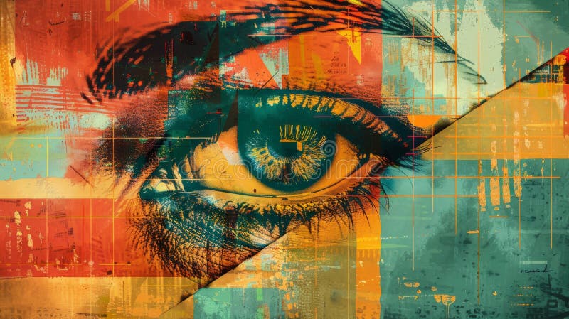 Abstract Digital Art of Human Eye with Vibrant Colors Stock Image ...