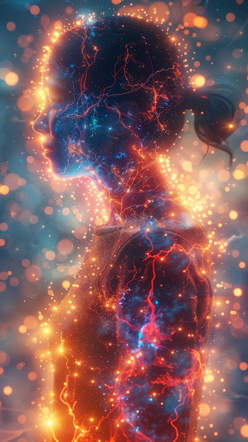 Glowing Conceptual Digital Human Brain Representing Artificial Intelligence Neural Networks ...