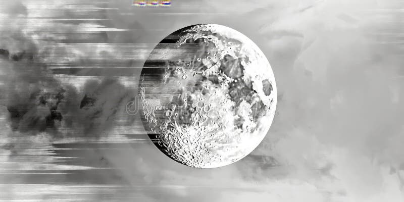 Abstract Digital Art of the Moon in Outer Space Concept Stock ...