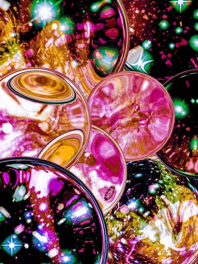 Abstract Digital Art Painting Colourful Retro Design Stock Illustration ...