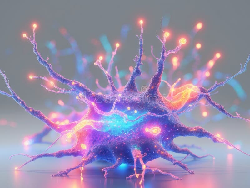 Abstract Digital Art Piece that Appears To Be Glowing Neuron Cells ...