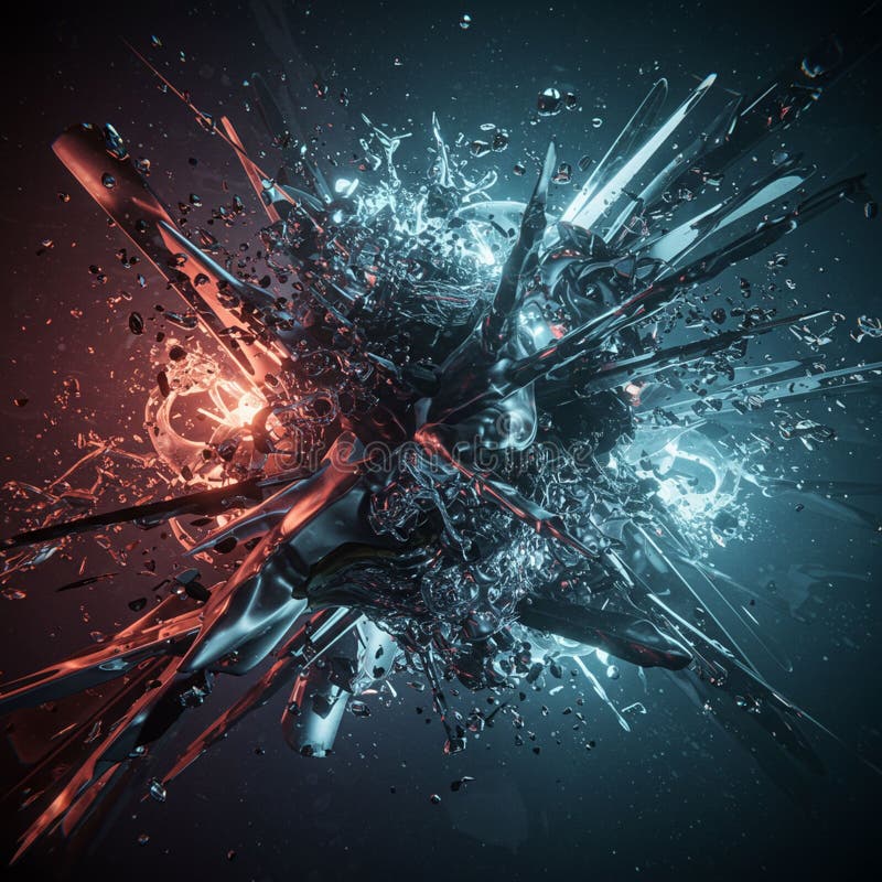 An Abstract Digital Art Piece Features an Explosion of Sharp ...