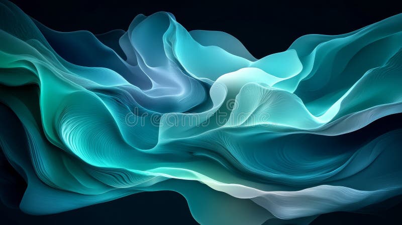 The Abstract Digital Art Piece Has a Dark Background and Features Cold ...