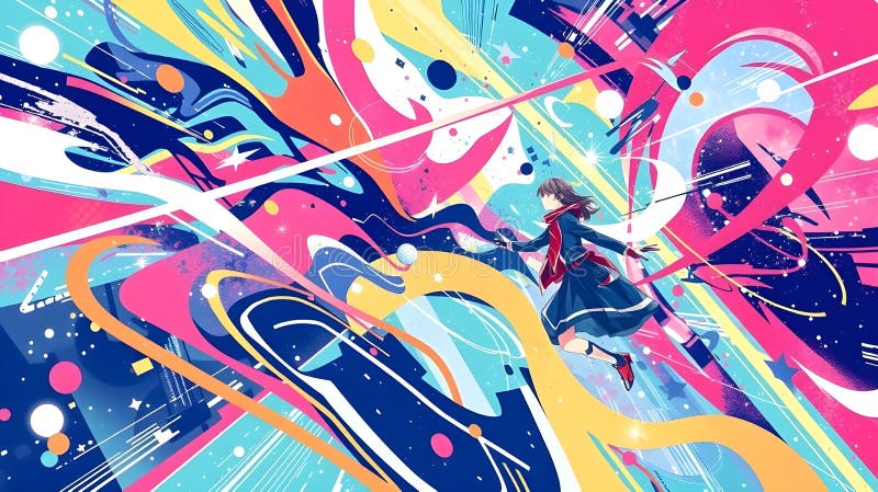 An Abstract Digital Art Piece Using Bold Lines Stock Illustration ...