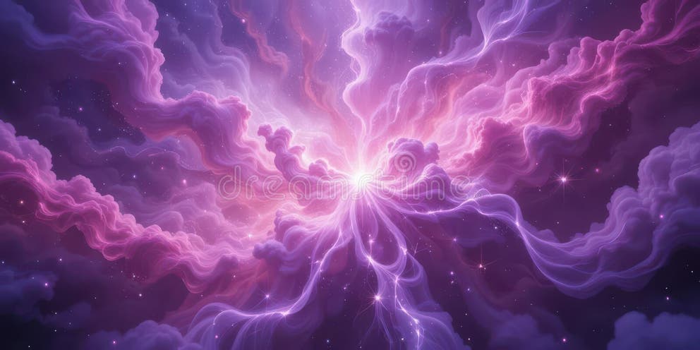 Abstract Digital Art Pink Violet Energy Unleashed Stock Illustration ...