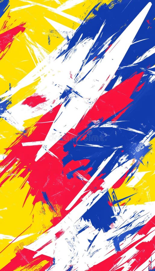 Abstract Digital Art, Primary Colors, Dynamic Lines, Depth and Movement ...