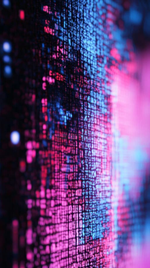 Abstract Digital Art with Purple and Blue Pixelated Patterns ...