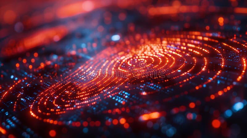 Abstract Digital Art with Red and Blue Lights Stock Photo - Image of ...