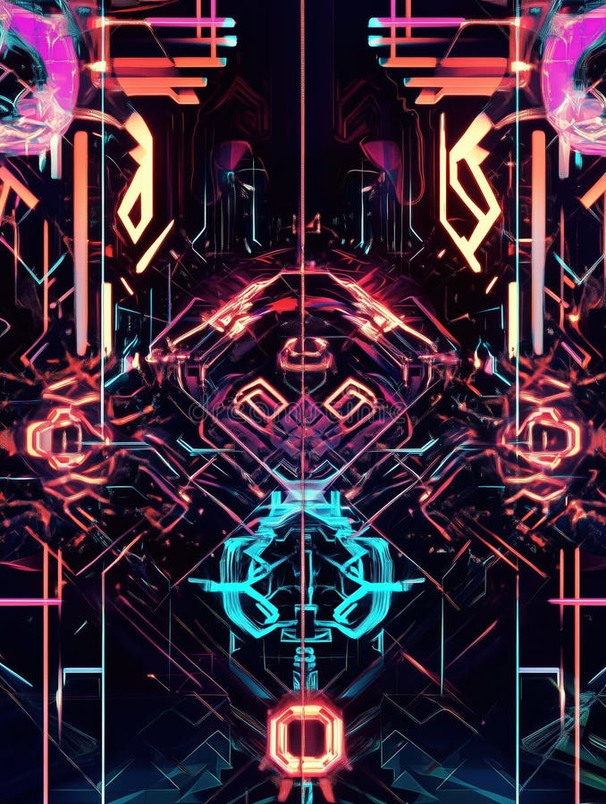 Abstract Digital Art Representing Artificial Intelligence, Geometric ...