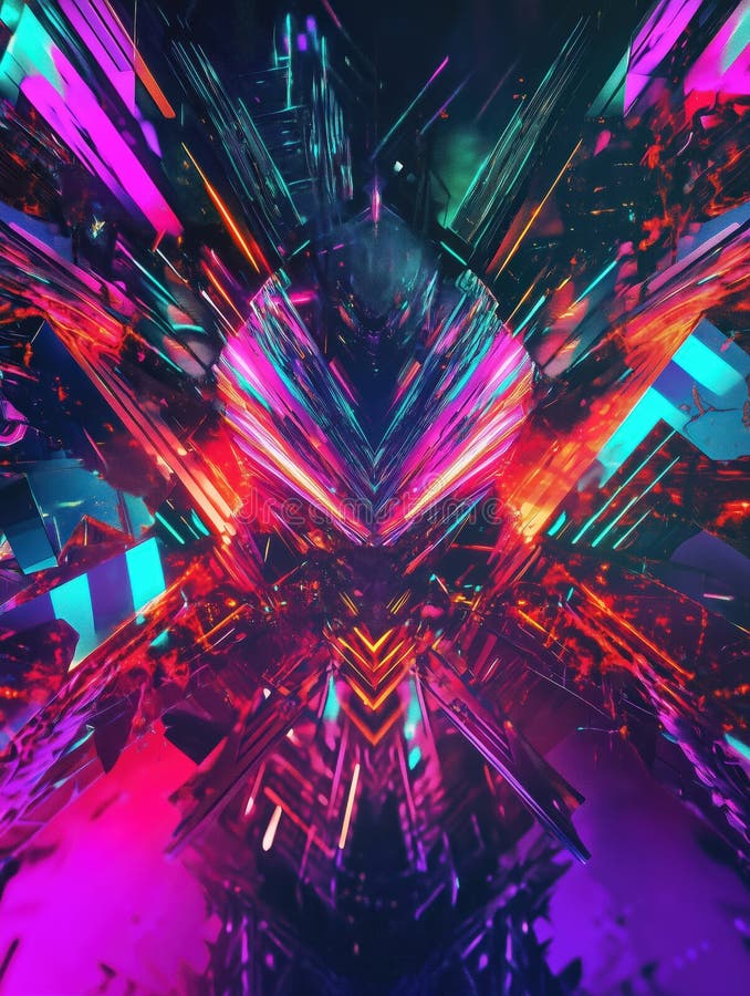 Abstract Digital Art Representing Artificial Intelligence, Geometric ...