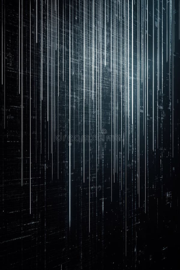 Abstract Digital Art Representing Falling Lines in a Dark Environment ...