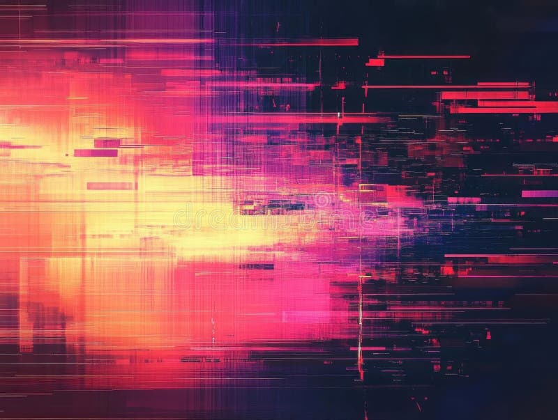 Abstract Digital Art Shows Colorful Glitch Effect with Distortion and ...