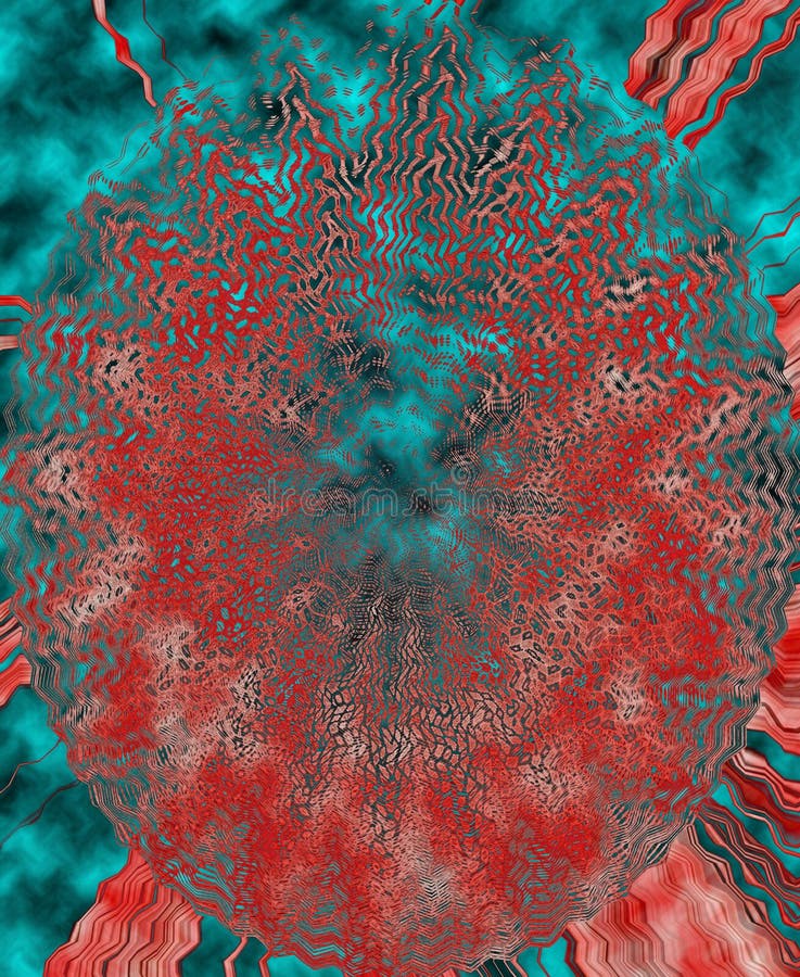 Abstract Digital Art Stripes and Circles Pattern Stock Illustration ...