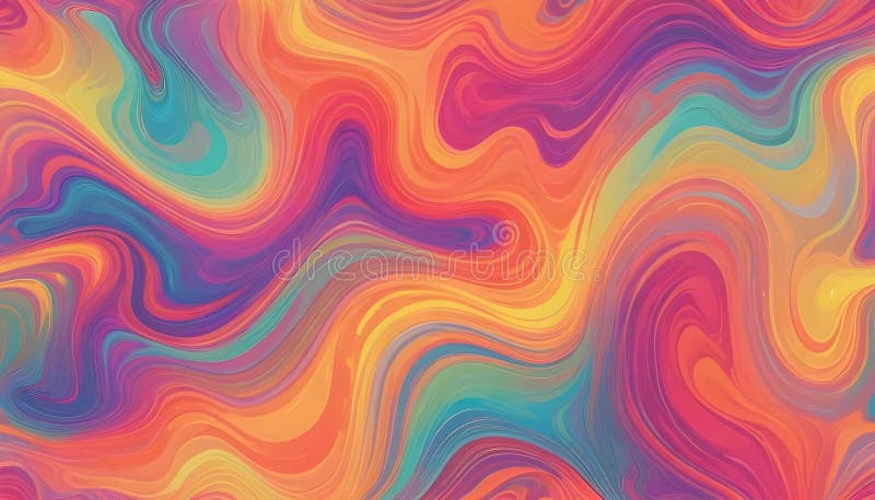 Abstract Digital Art with Swirling, Flowing Patterns in Bright, Vibrant ...