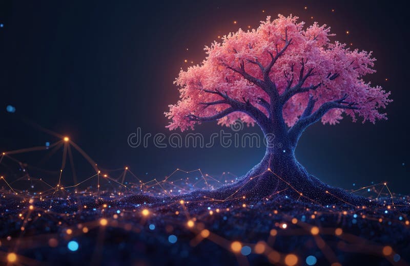 Abstract Tree Structure Dots Lines Modern Data Concept Stock Photos ...