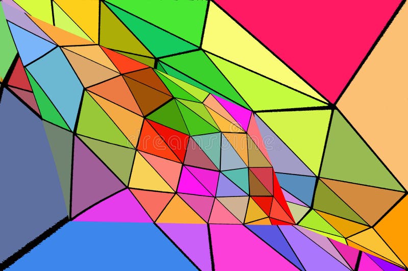 Abstract Digital Art, Triangles Stock Illustration - Illustration of ...