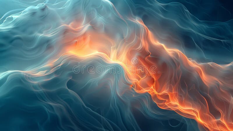 Abstract Digital Art of Vibrant Colors Blending and Swirling, Creating ...