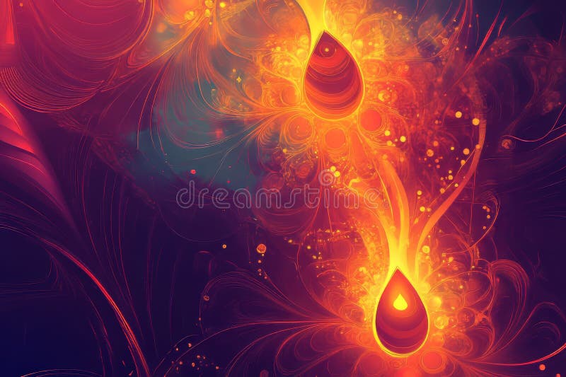Abstract Digital Art with Vibrant Colors and Fiery Patterns Stock ...