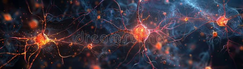 Abstract Digital Art of a Vibrant Neural Network Stock Illustration ...