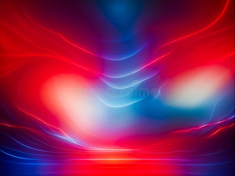 Abstract Digital Art with Vibrant Red and Blue Light Gradient ...