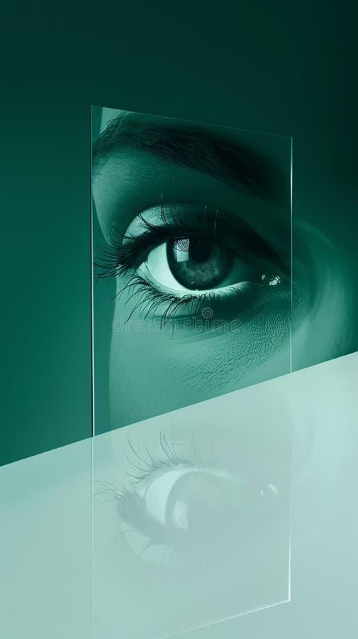 Abstract Digital Artwork of a Blue Eye with Glitch Effects, Concept of ...