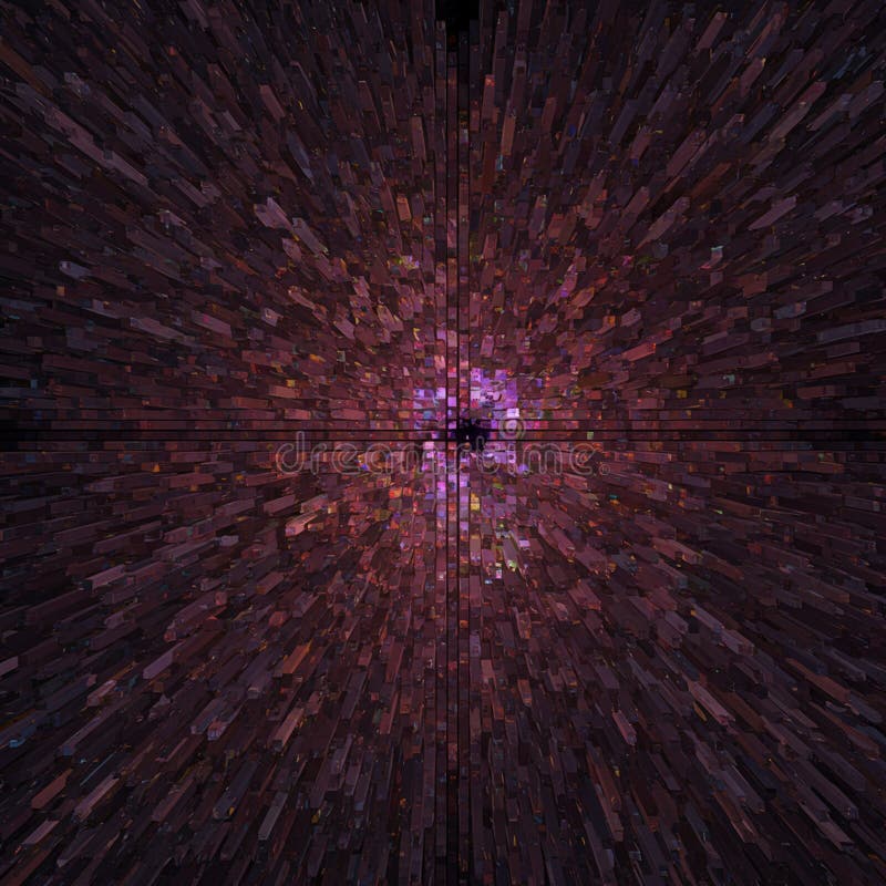 Abstract Digital Artwork with a Central Explosion of Rectangular Pixel ...