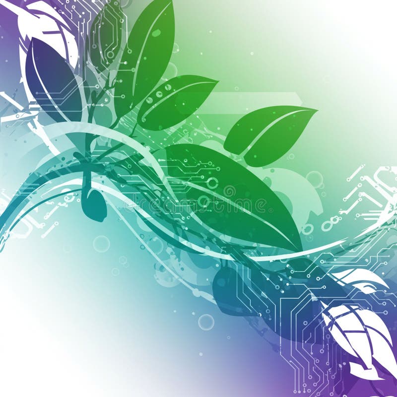 Abstract Digital Artwork Combines Natural Elements with Technology ...