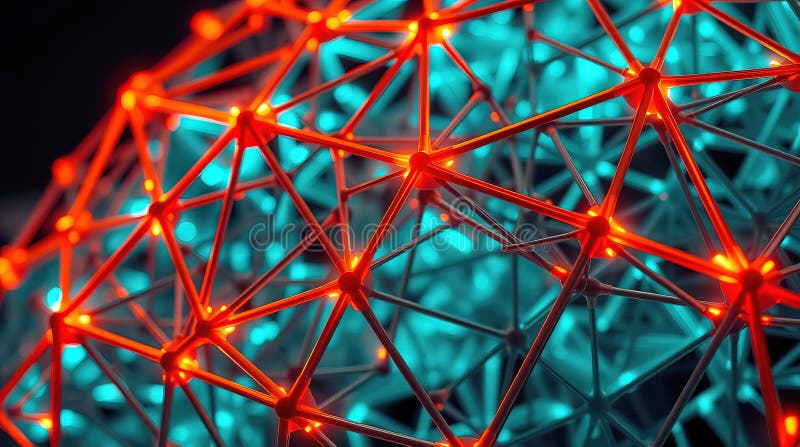 An Abstract Digital Artwork, a Complex Network of Interconnected Dark ...