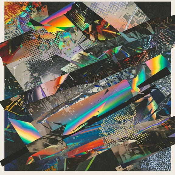 Abstract Digital Artwork Composed of Overlapping Geometric Shapes and ...