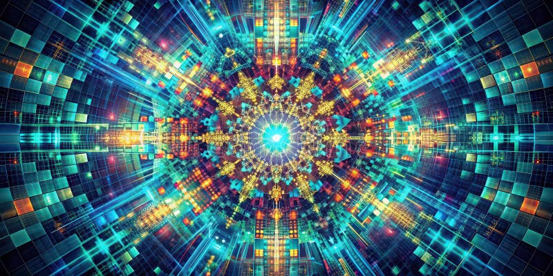 Abstract Digital Artwork Created Using Algorithmic Patterns Generative