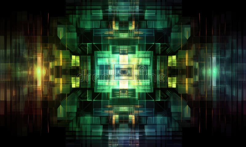 Abstract Digital Artwork: 3D Patterns and Gradient Colors Stock ...