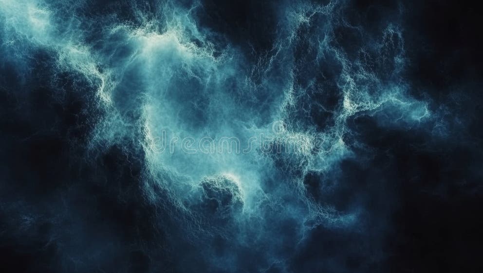 Abstract Digital Artwork Depicting Dynamic Blue Rainfall in a Modern ...