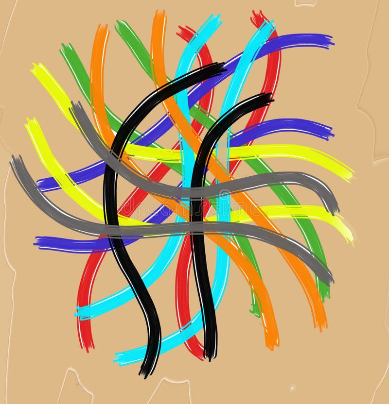 Abstract Digital Artwork Depicting Randomly Painted Brush Strokes on a ...