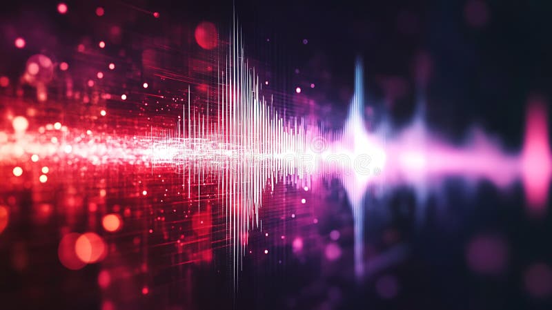 Abstract Digital Artwork Depicting a Sound Wave Visualized with Vibrant ...