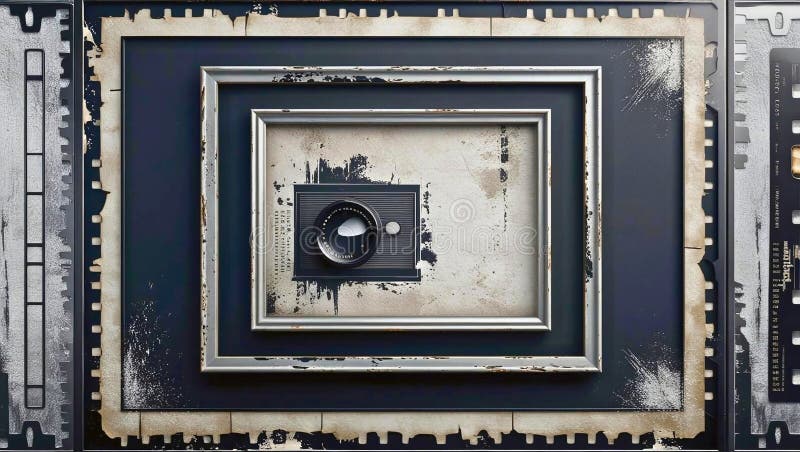 Abstract Digital Artwork Depicting a Vintage Camera Embedded within ...