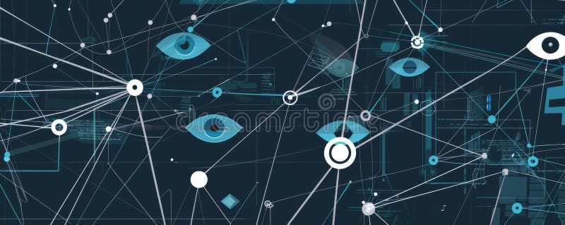Abstract Illustration of Network Surveillance with Interconnected Eyes ...