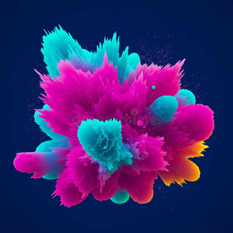 Abstract Digital Artwork Displaying a Vibrant Explosion of Colors in a ...