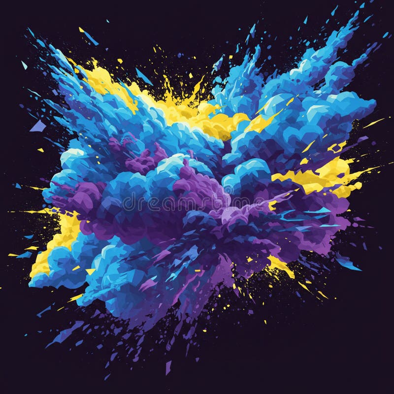 Abstract Digital Artwork Displaying a Vibrant Explosion of Colors ...