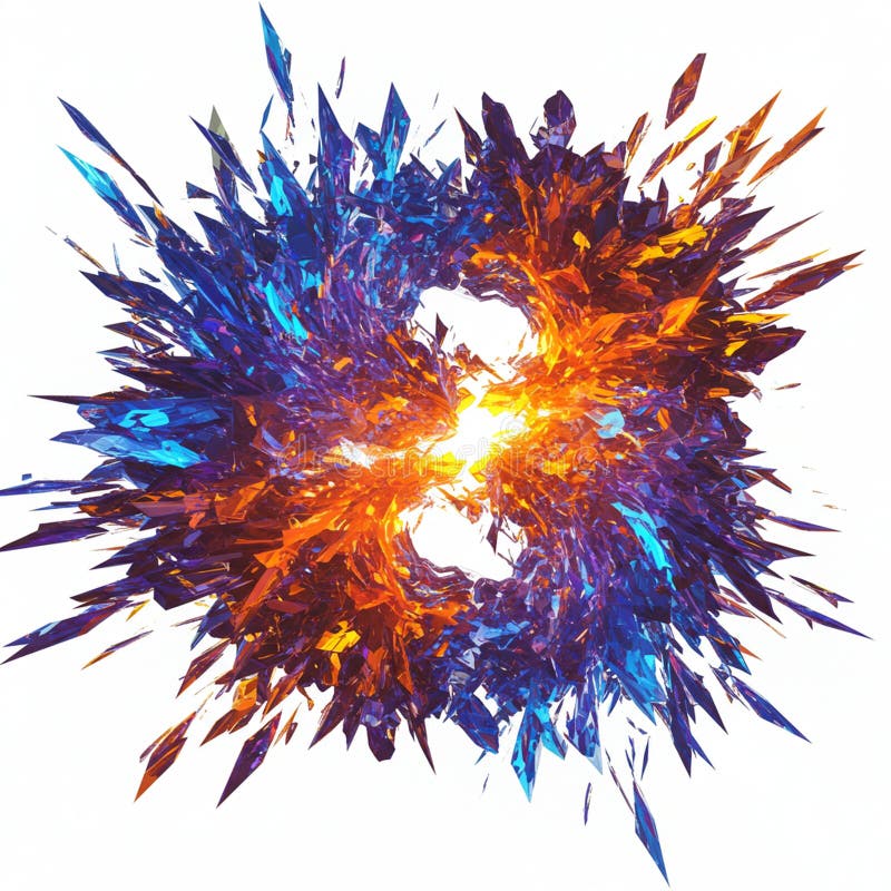 An Abstract Digital Artwork Features a Dynamic Explosion of Sharp ...