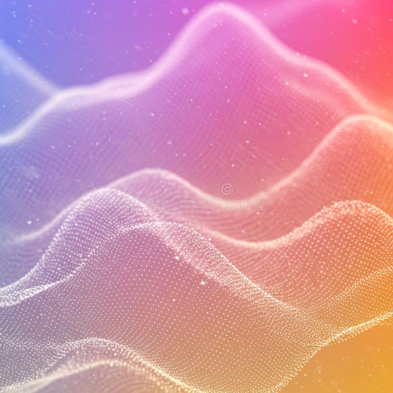 An Abstract Digital Artwork Features Undulating Waves of Mesh-like ...