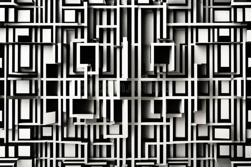 Background Featuring Black and White 3D Squares - a Concept in Modern ...