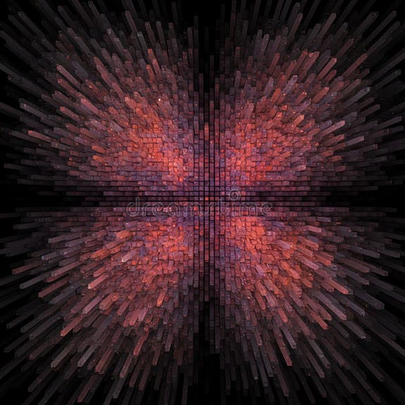 Abstract Digital Artwork Featuring a Central Explosion of Elongated ...
