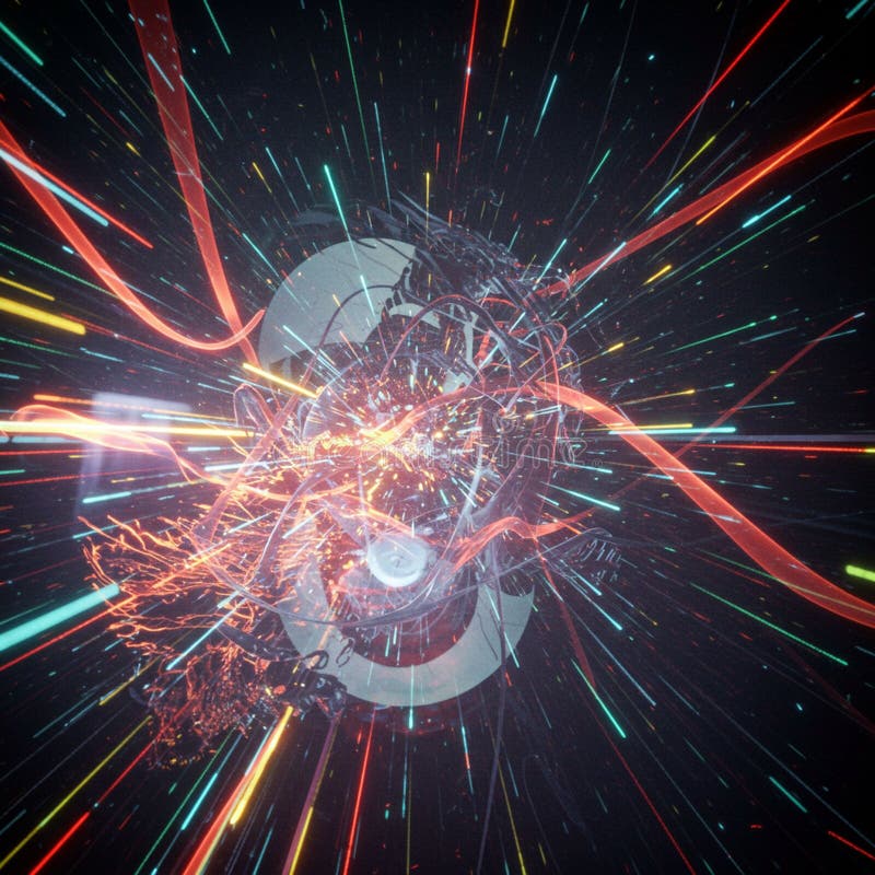 An Abstract Digital Artwork Featuring a Chaotic Explosion of ...