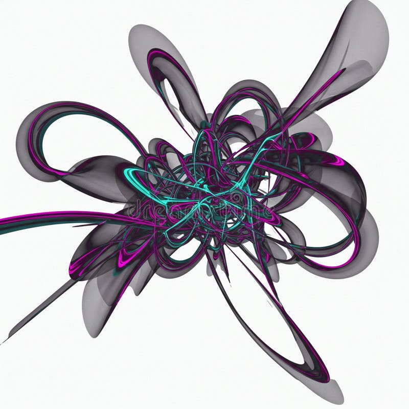 Abstract Digital Artwork Featuring Complex, Intertwined Loops and ...