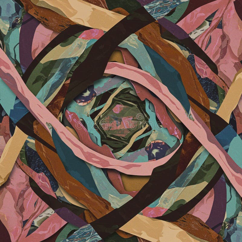 Abstract Digital Artwork Featuring a Complex Pattern of Overlapping ...