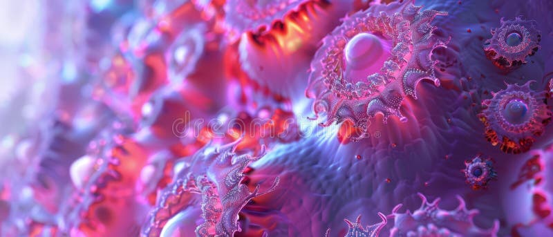 Abstract Digital Artwork Featuring Delicate Pink and Orange Structures ...