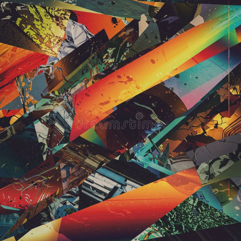 Abstract Digital Artwork Featuring a Dynamic Composition of Overlapping ...